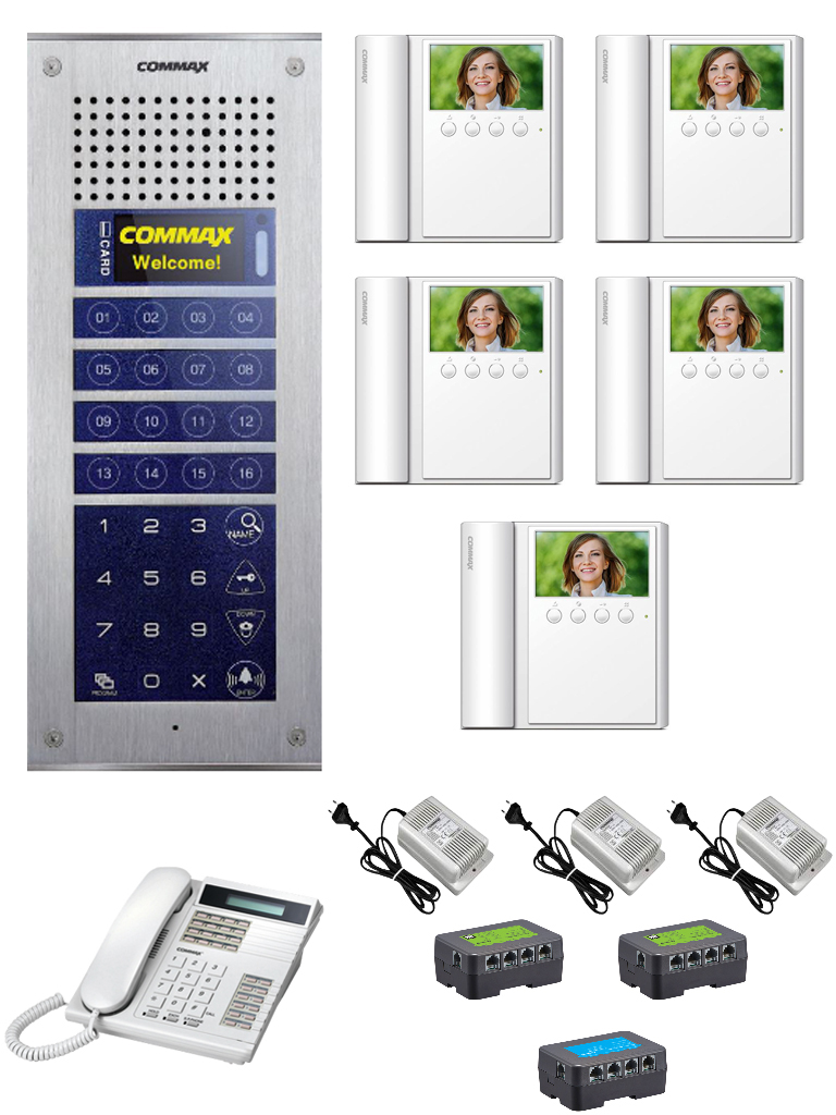 Videoportero COMMAX expandible a 16 departamentos - Vikatechnologies